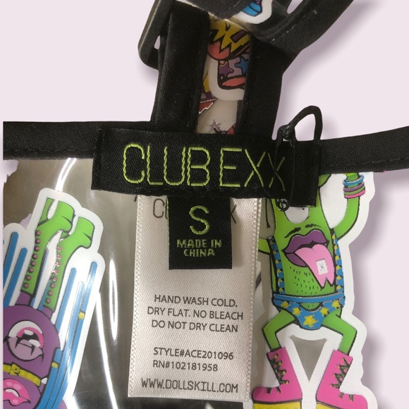 Dolls Kill | Tops | Dolls Kill Clear Vinyl With Monsters Print Bustier ...